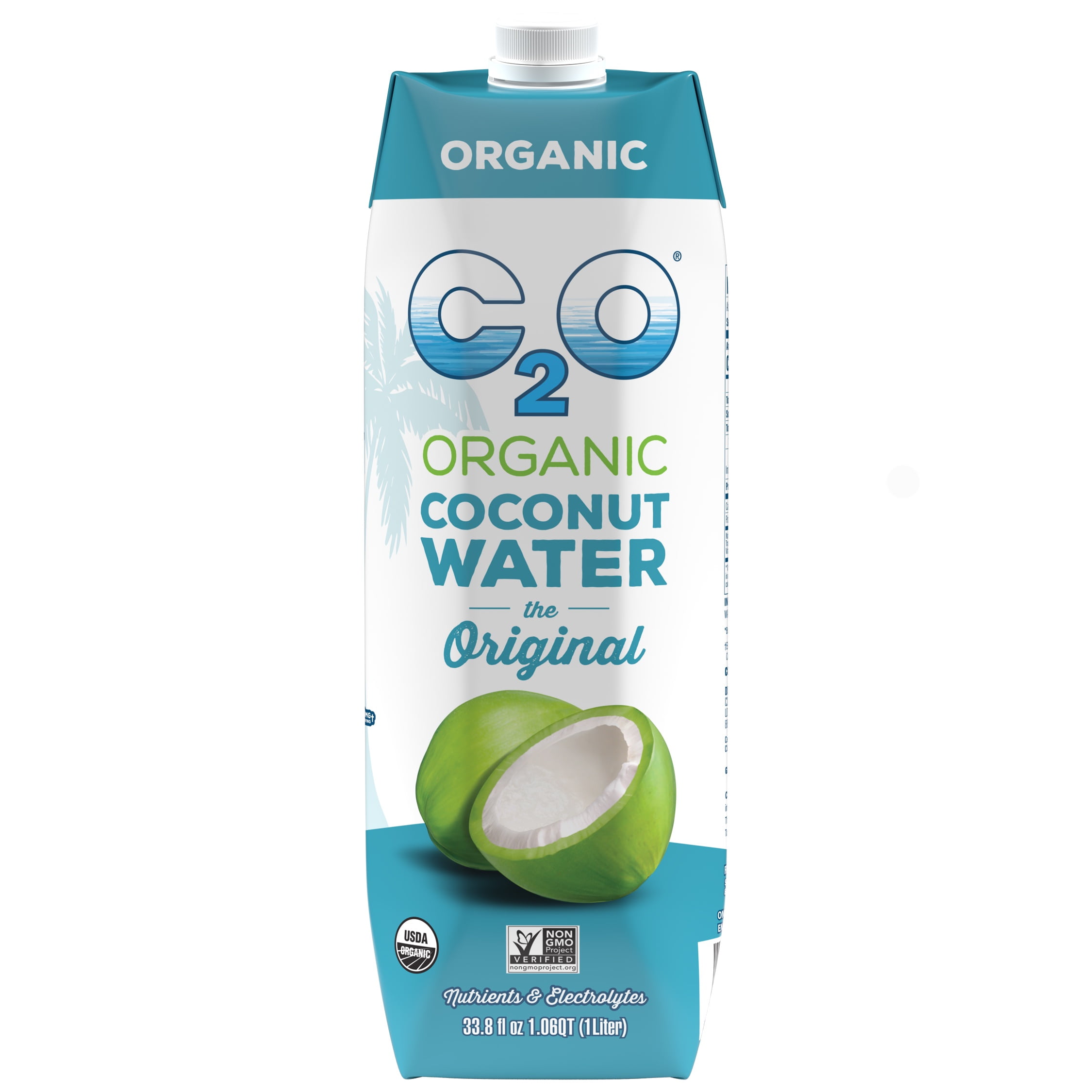 C2O - Coconut Water Original, 33.8fo | Pack of 12 - Walmart.com