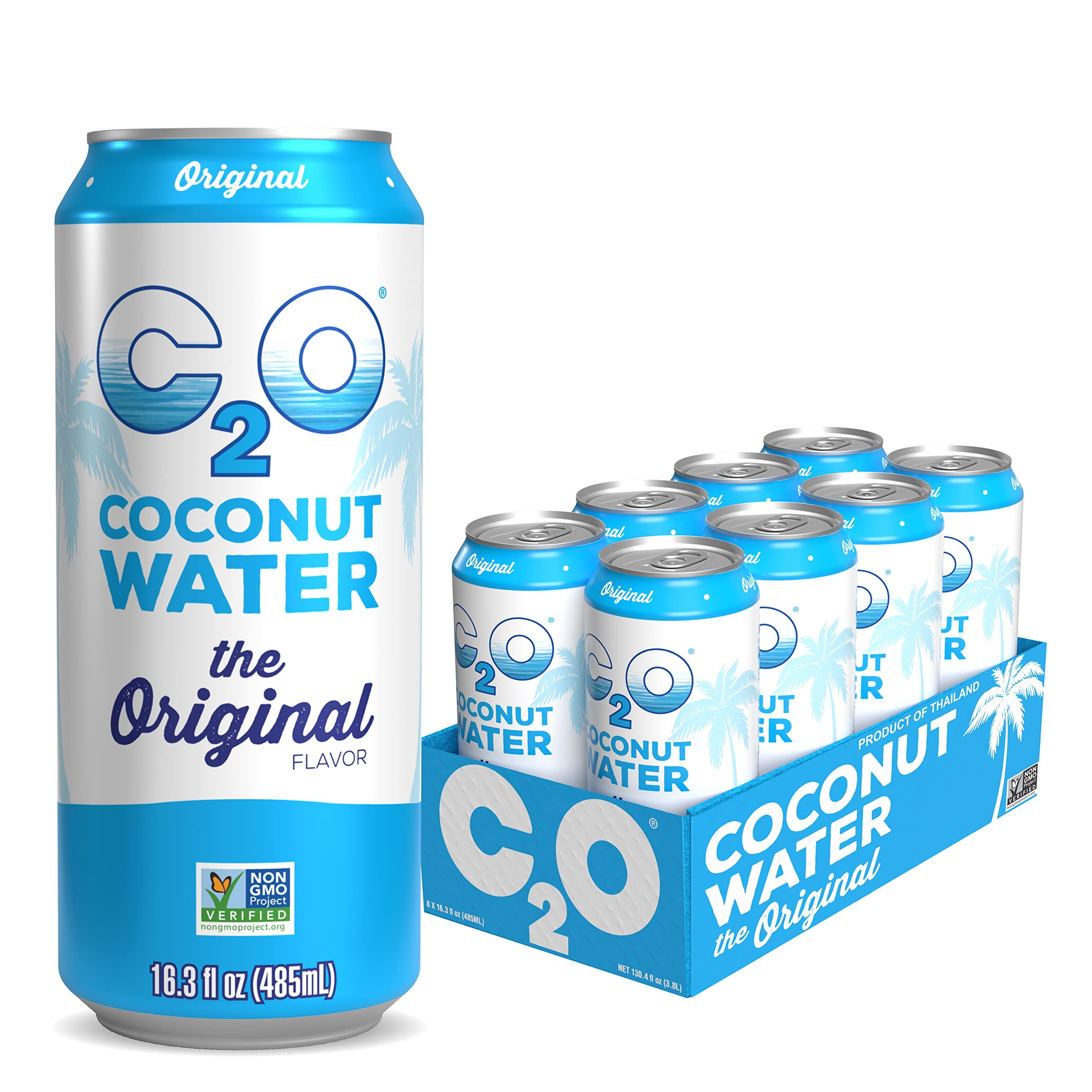 C2O Original Coconut Water, 16.3 FL OZ (Pack of 8) - Walmart.com