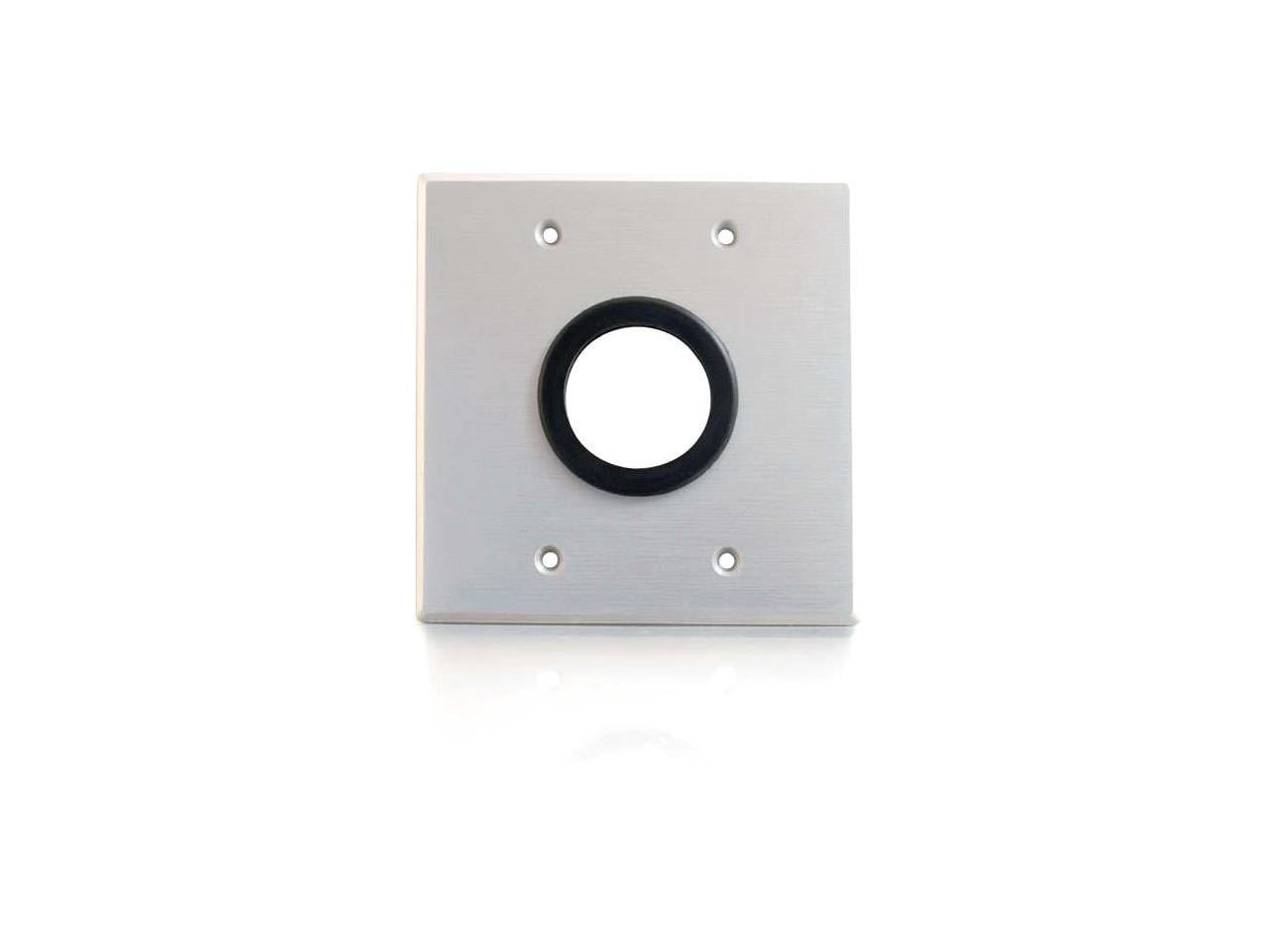 C2g 1.5In Grommet Cable Pass Through Double Gang Wall Plate - Brushed ...
