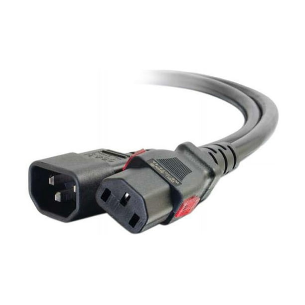 C2g 6Ft Locking C14 To C13 10A 250V Power Cord Black - Walmart Business Supplies