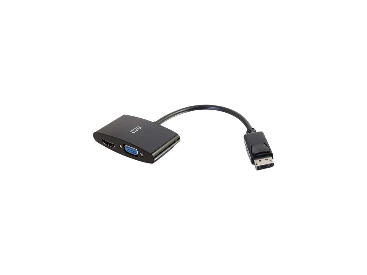 C2g 8in Displayport To Hdmi Or Vga Adapter Converter Black Displayport ...