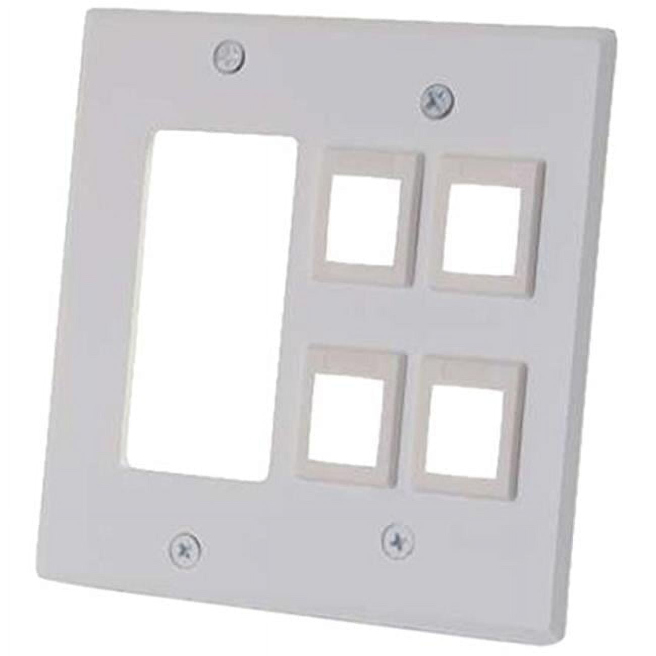 C2g Decora Compatible Cutout With Four Keystone Double Gang Wall Plate ...