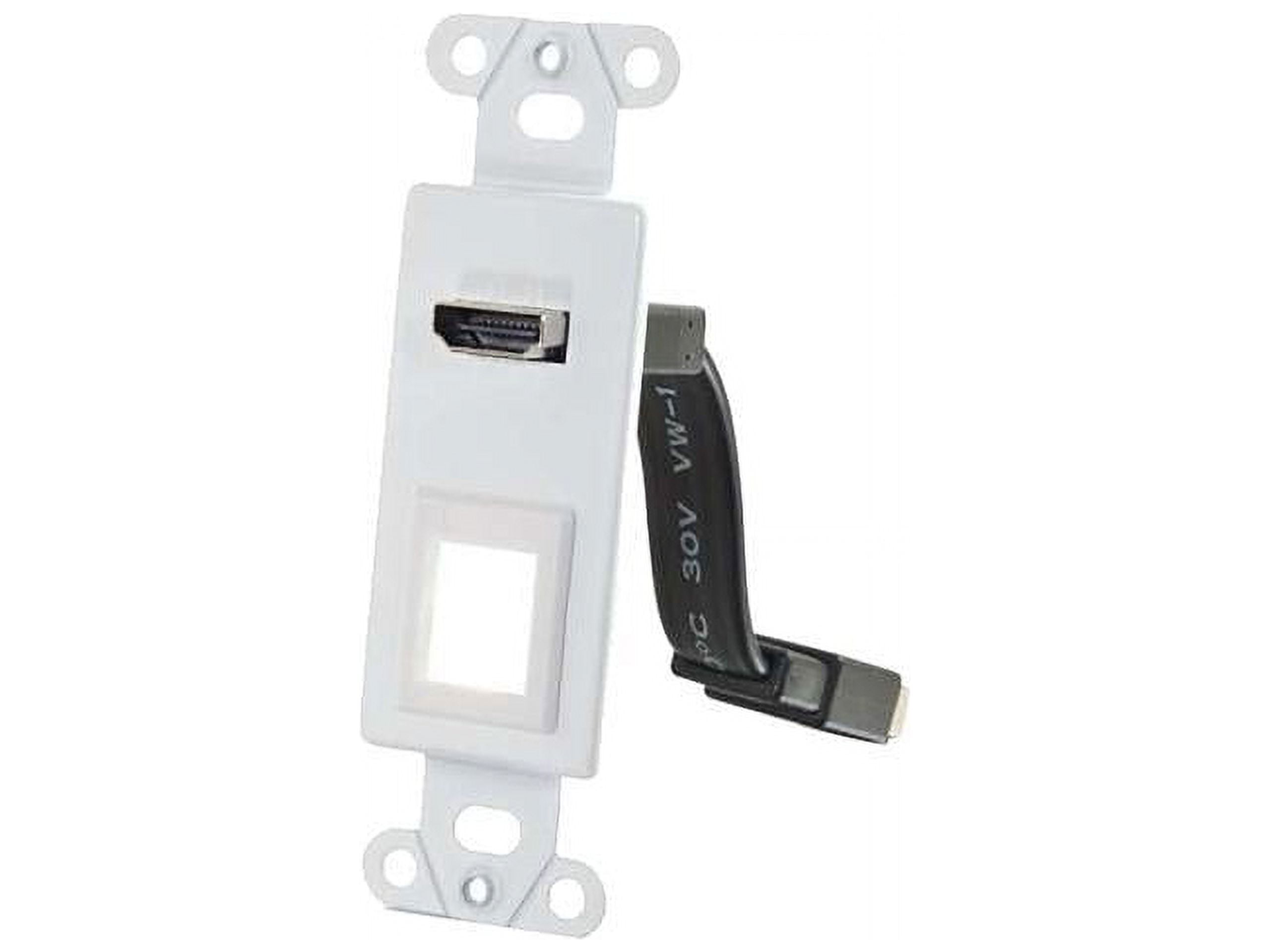 C2g Hdmi Pass Through Decorative Wall Plate With One Keystone - White ...