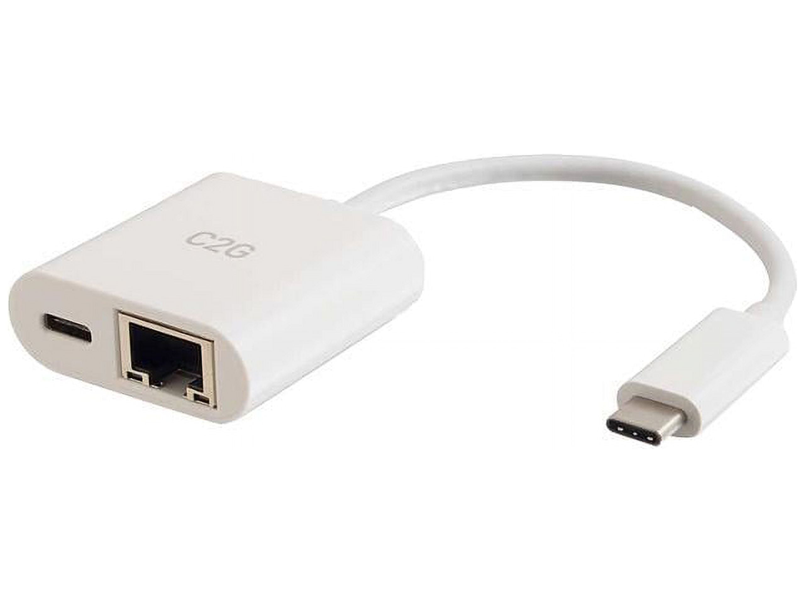 C2G USB C Ethernet Adapter with Power - White - Walmart.com