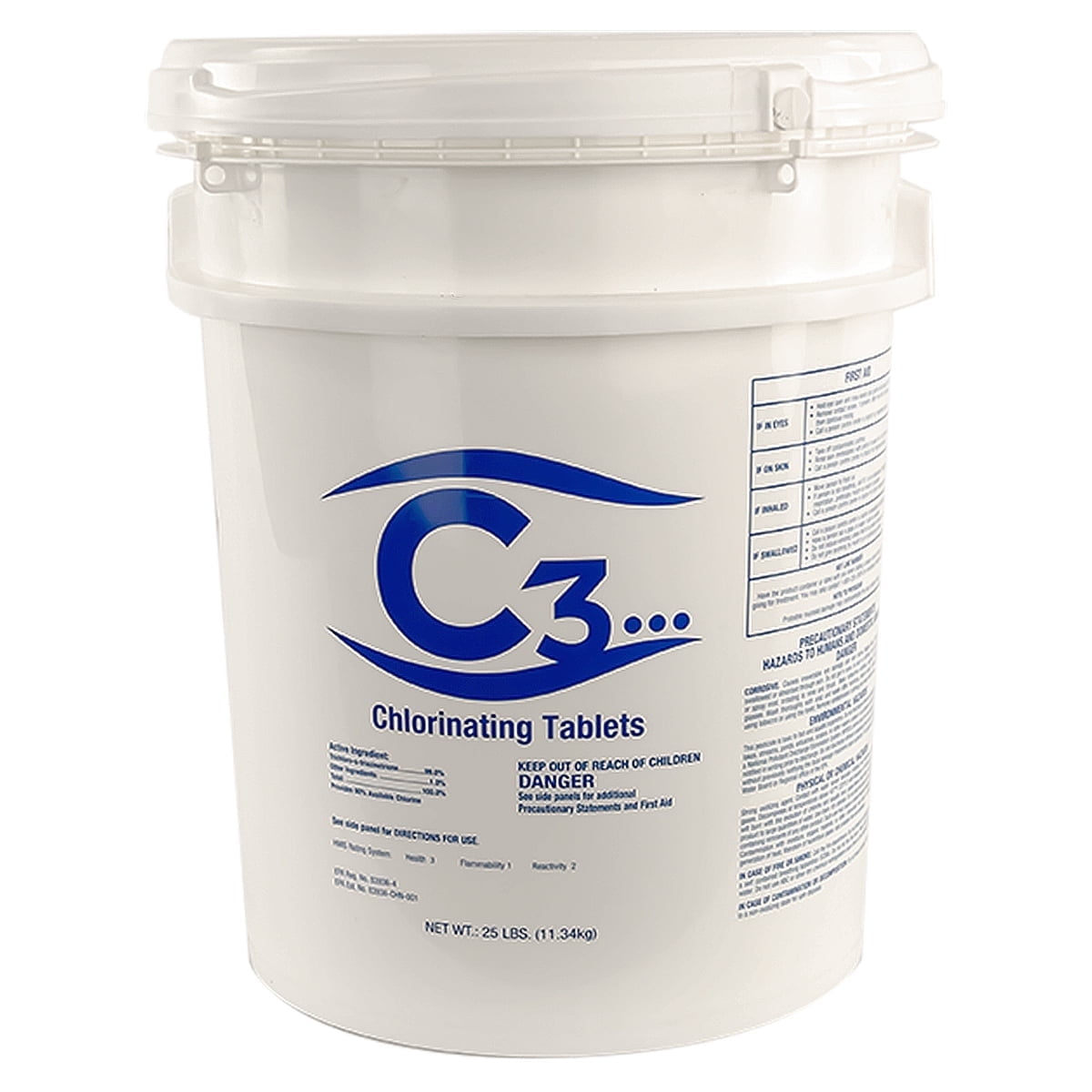 Free Shipping! \C3 Stabilized 1\\ Chlorine Tablets, 25lbs for Pool and ...