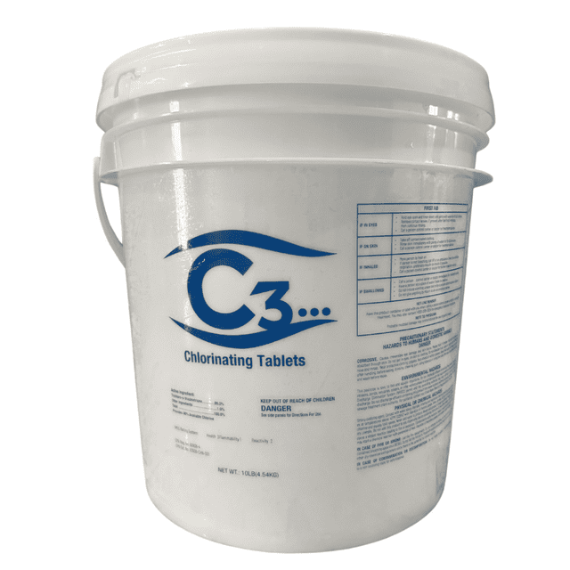 C3 - 10lb 3 Inch Chlorine Tablets for Swimming Pool & Spa, Individual ...