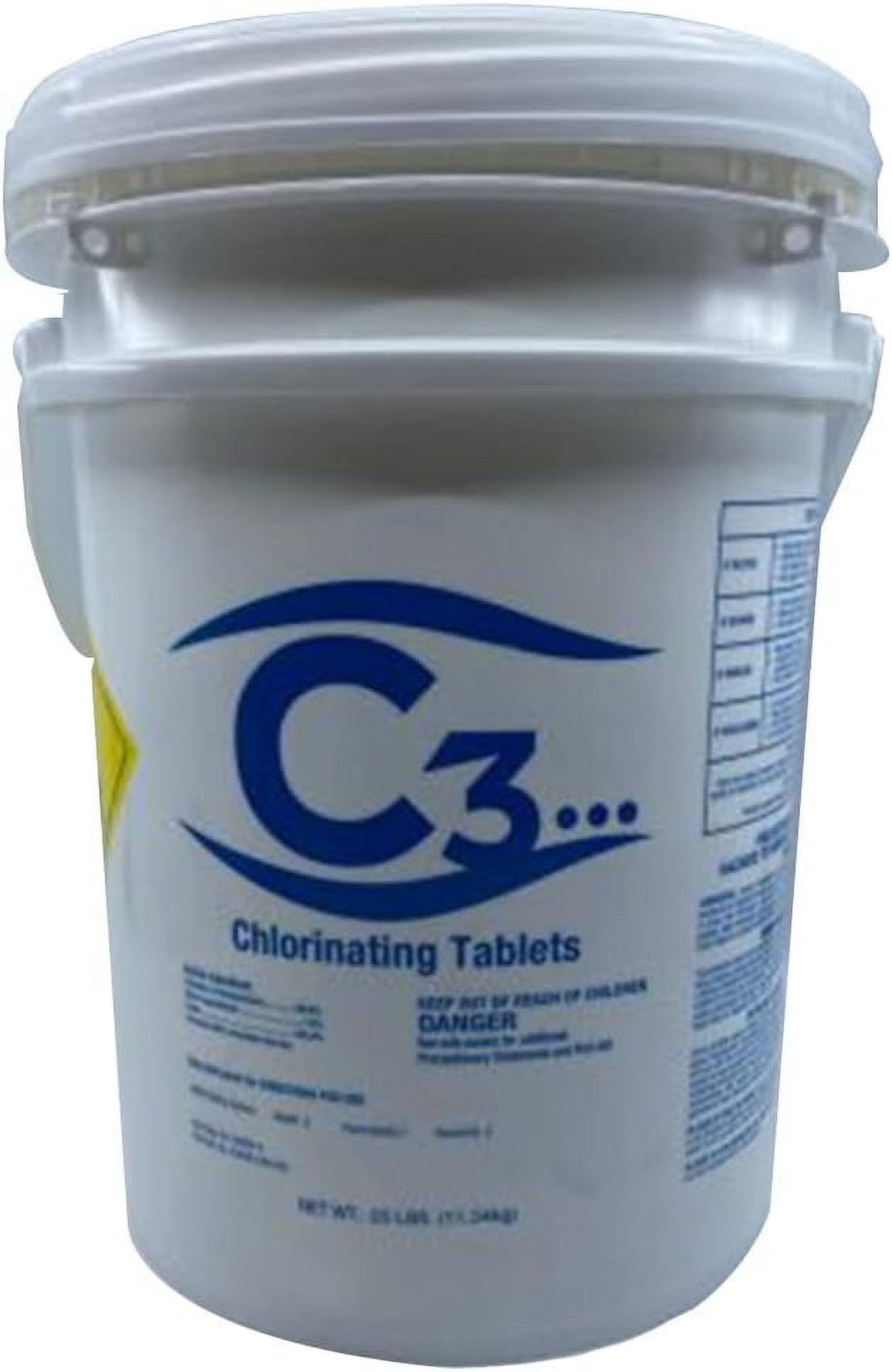C3 - 25lb Chlorine Tablets, 3 inch for Swimming Pool & Spa with ...