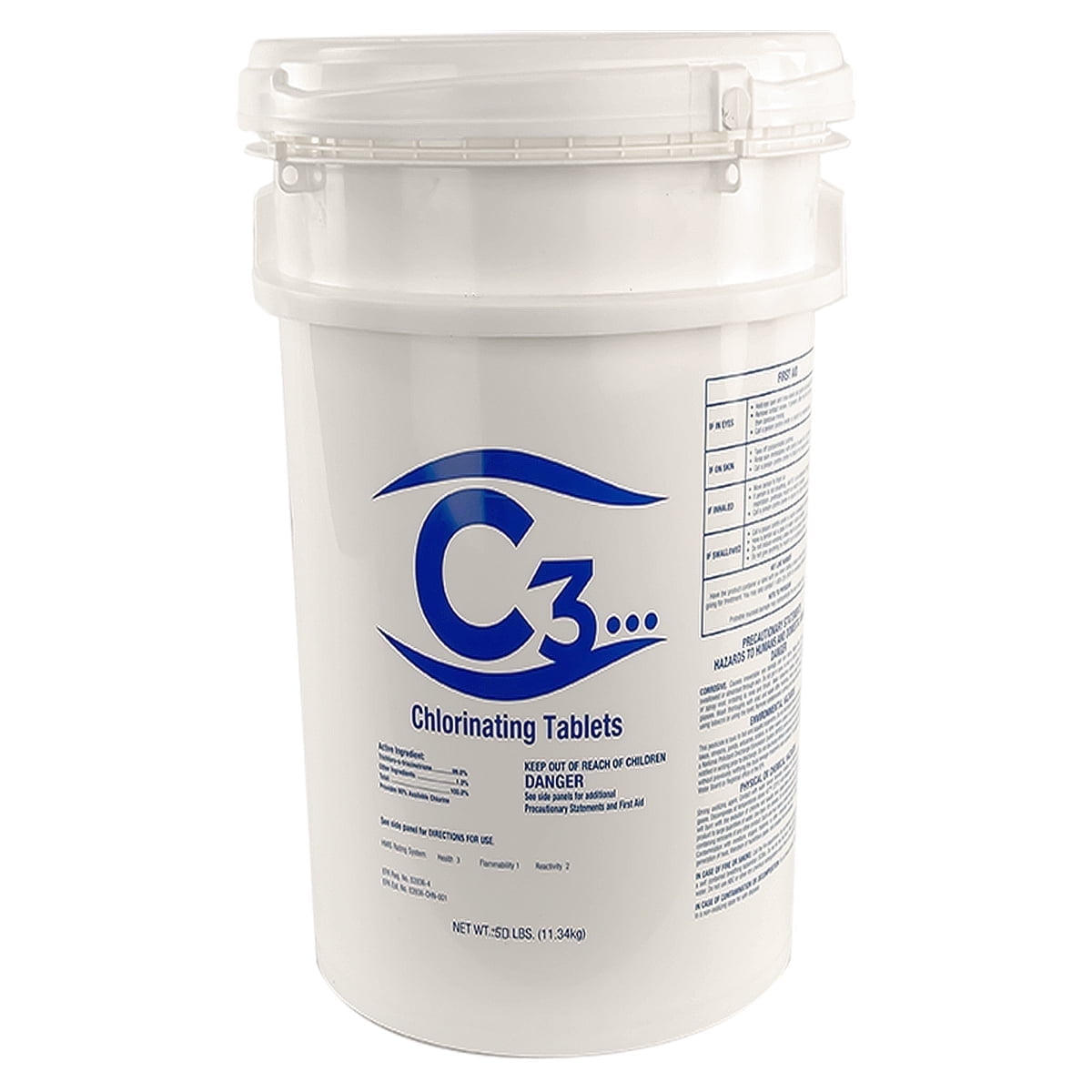 C3 3" Stabilized Chlorine Tablets for Swimming Pool and Hot Tubs | 50 ...