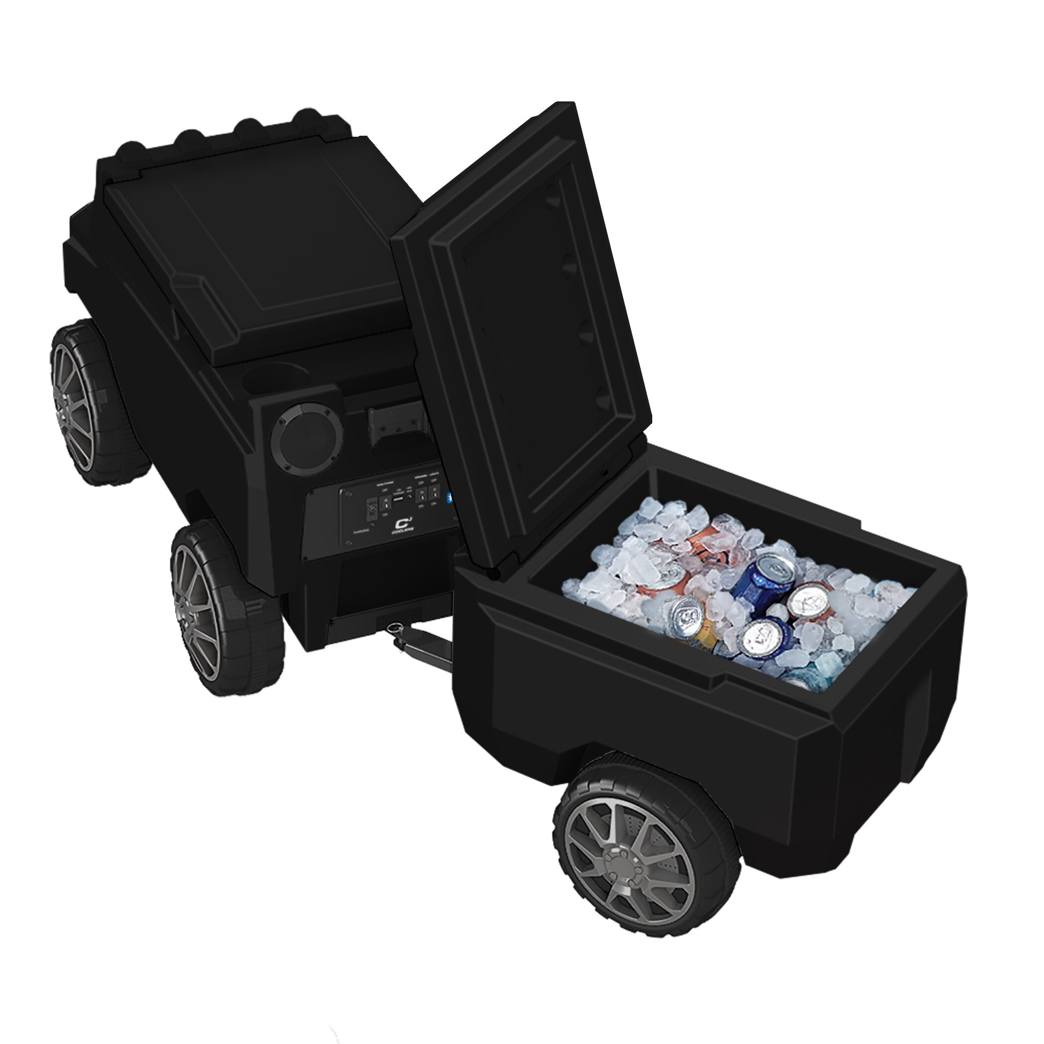C3 Custom Coolers Black Cooler Trailer with White Lid Black Lid ...