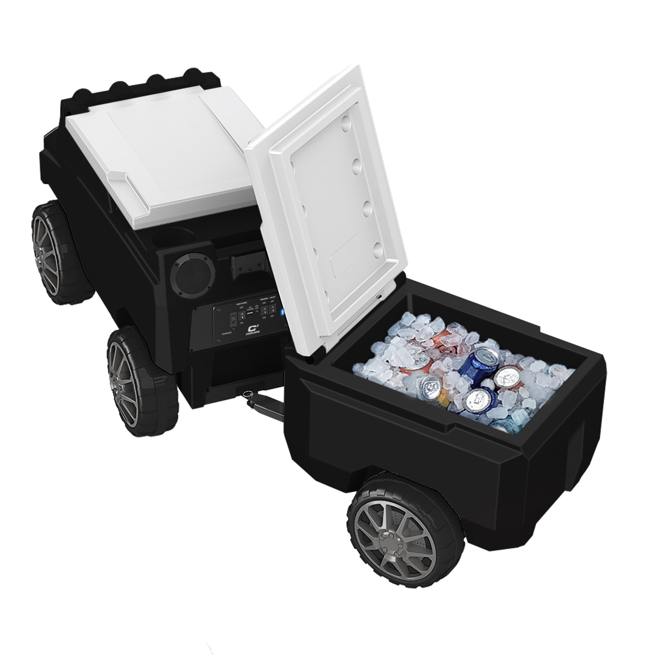 C3 Custom Coolers Black Cooler Trailer with White Lid White Lid ...