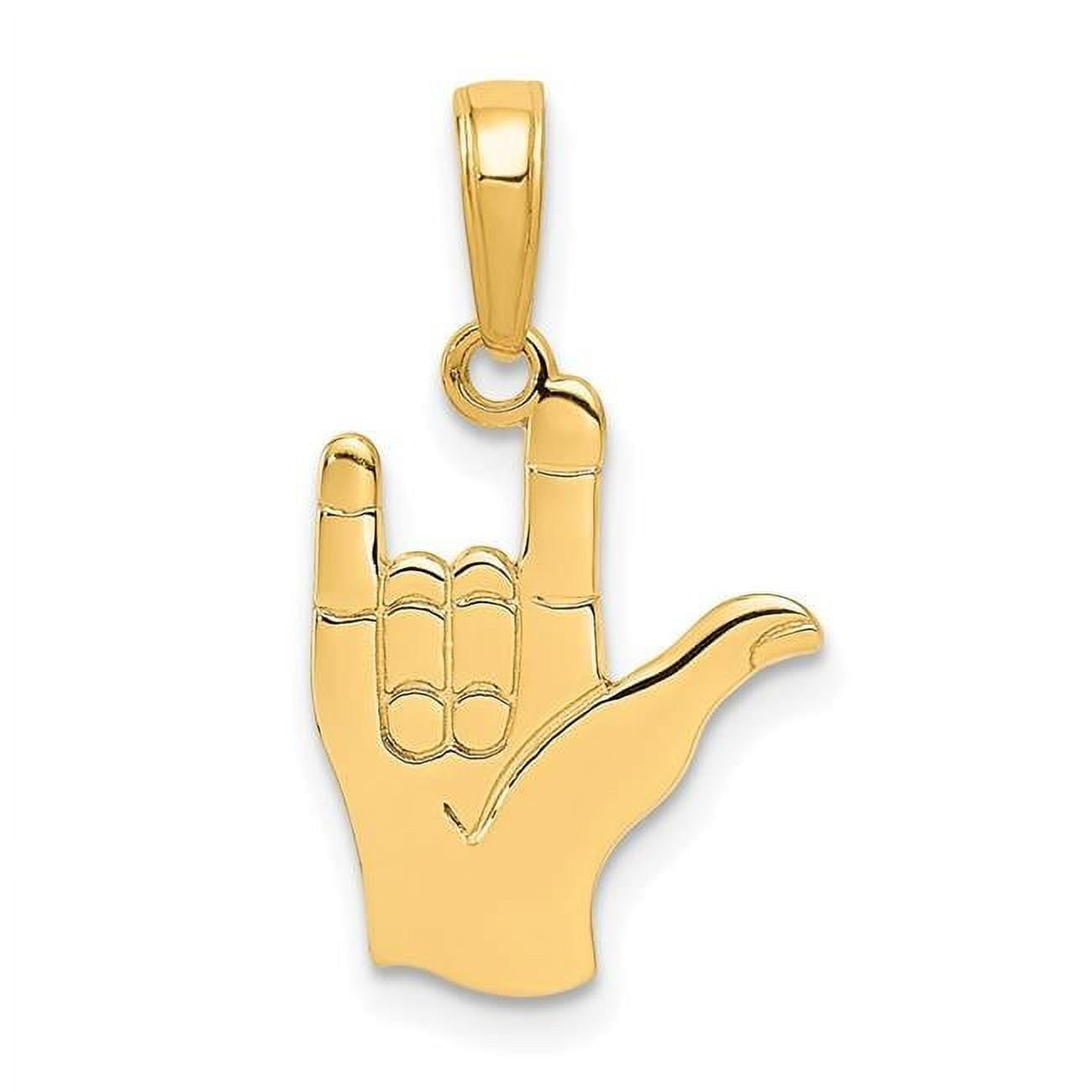 C3055 14K I Love You Hand & Sign Language Jewelry Pendant & Charm ...