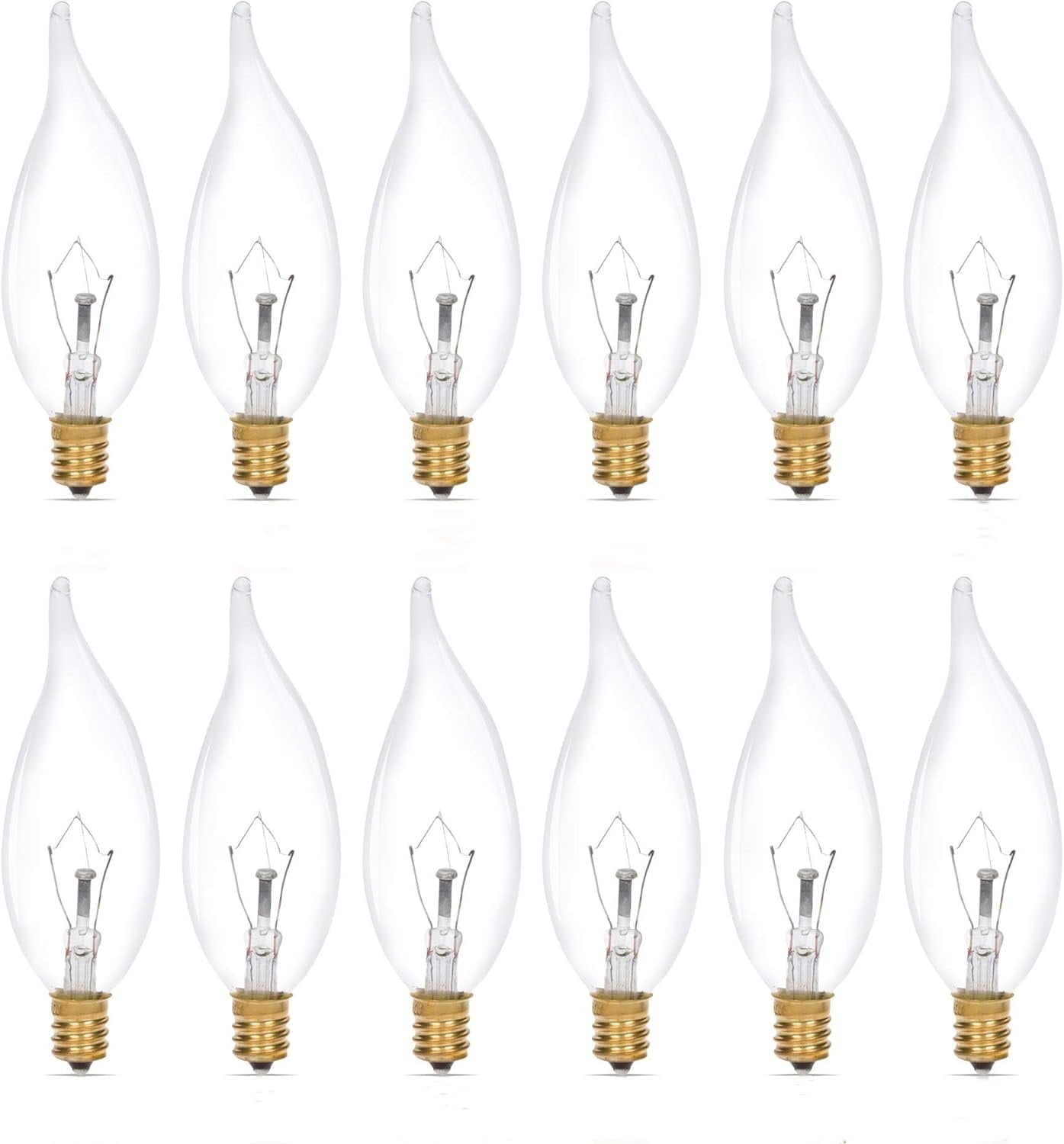 C32 Bulb Lighting Clear CA10 25W E12 Base (12 Pack) Decorative Light ...