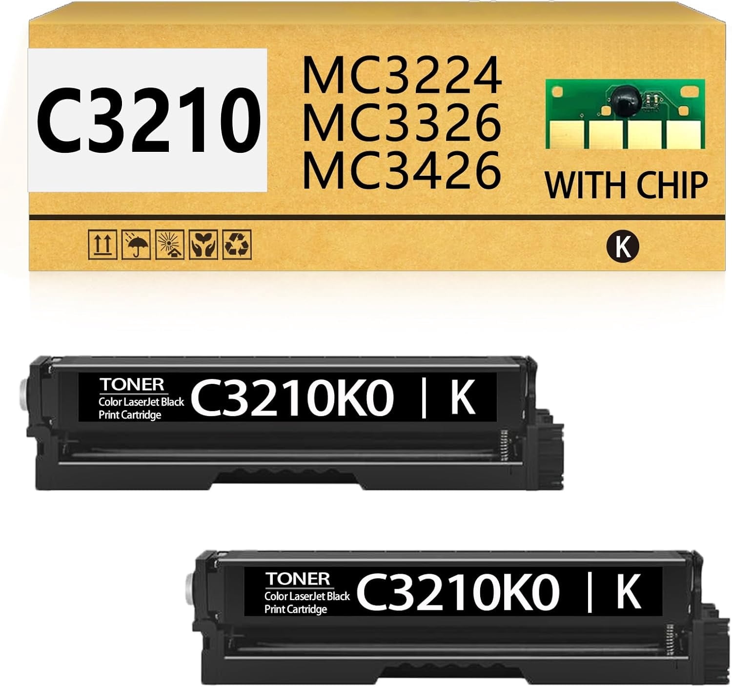 C3210K0 Black Toner Cartridges 2-Pack (with Chip) Compatible with ...