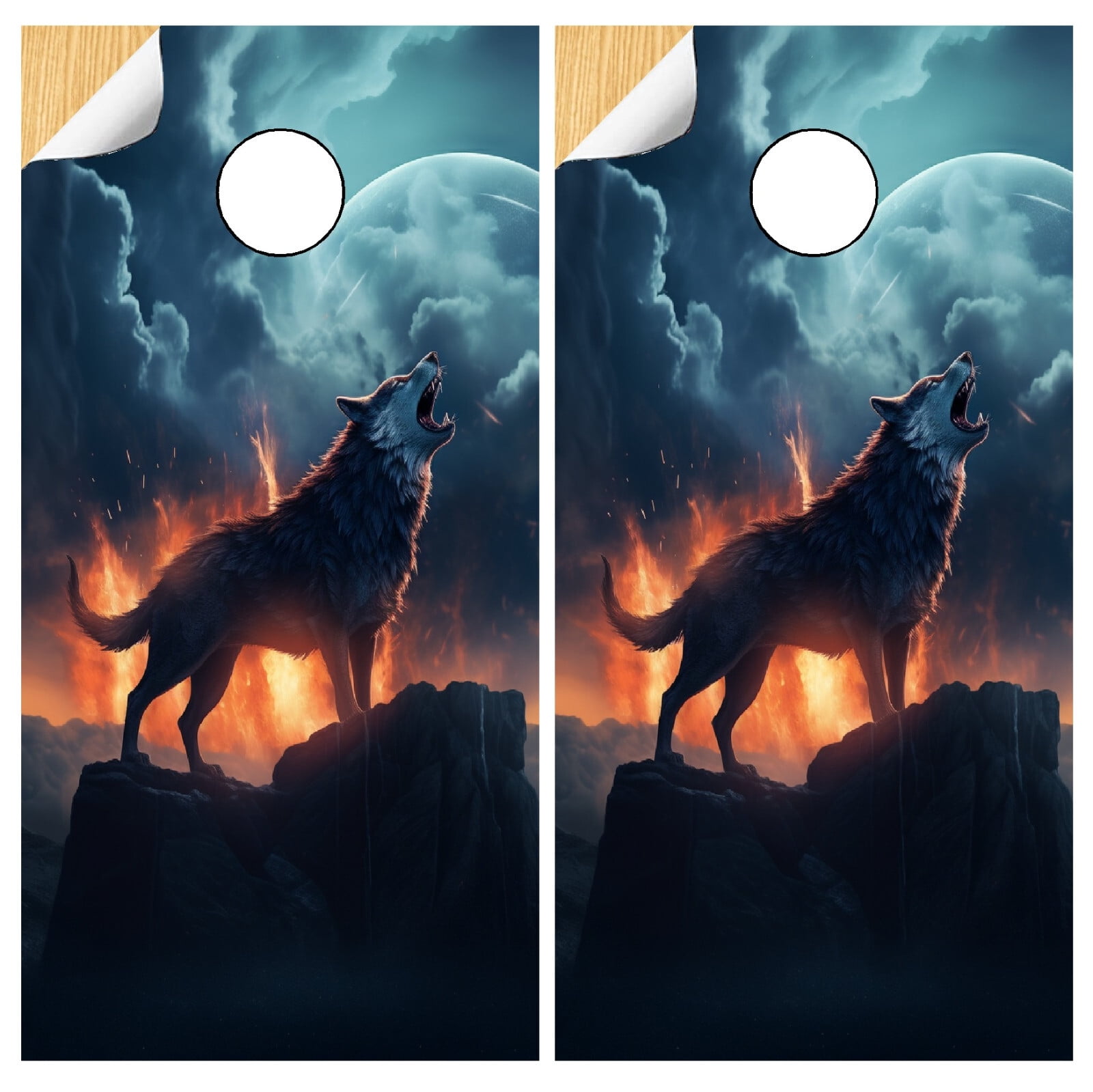 C359 Wolf Cornhole Board Wraps LAMINATED Wrap Decals Vinyl Sticker ...