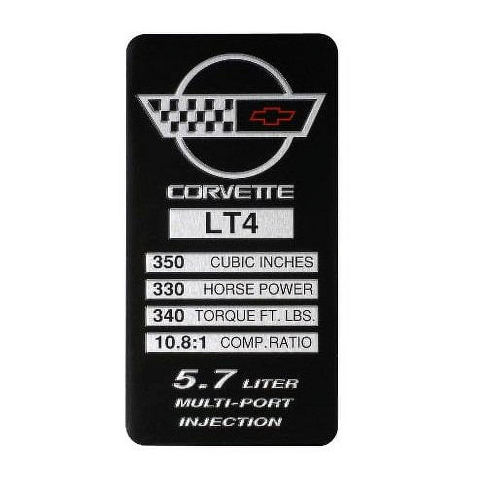 C4 Corvette 1996 LT4 Engine ID Spec Metal Data Plate Emblem - Walmart.com