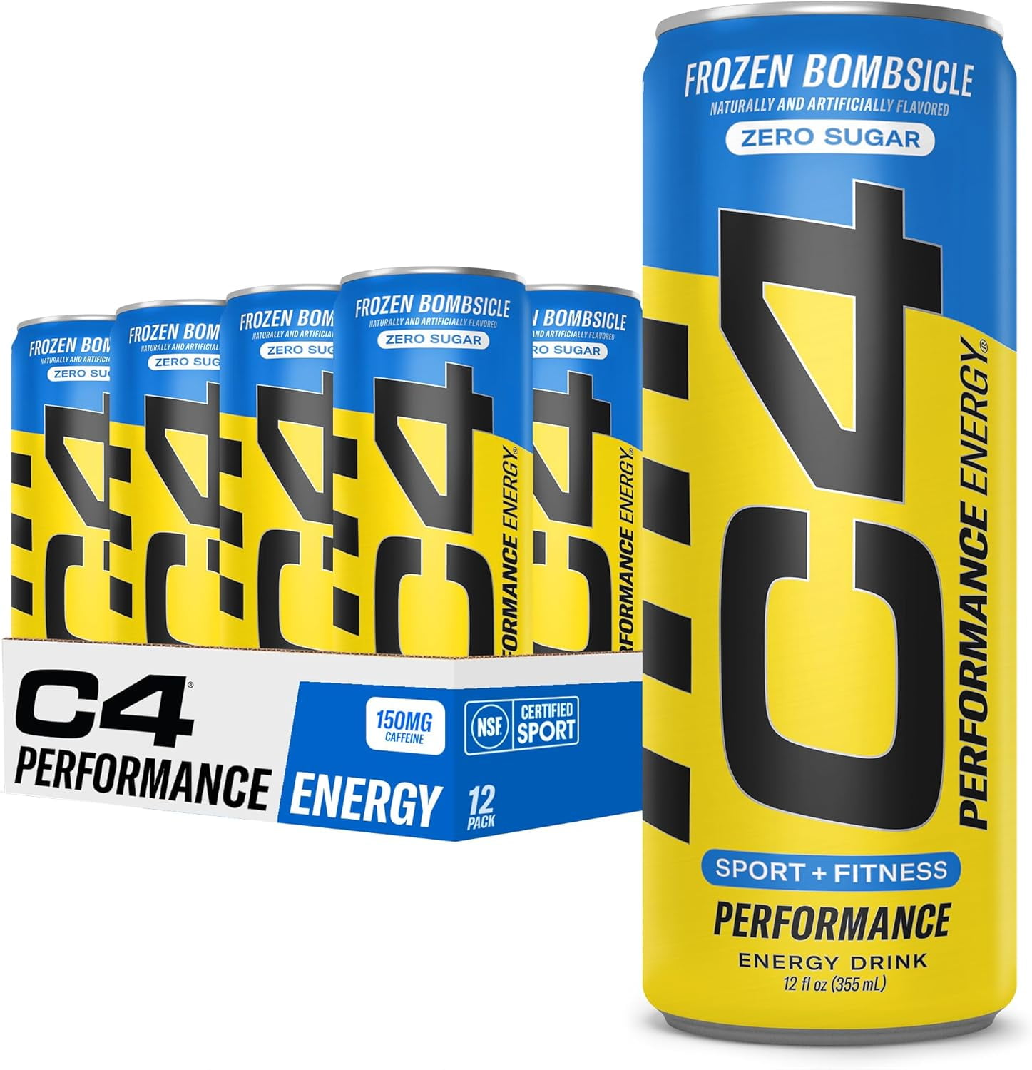 C4 Energy Drink 12oz (Pack of 12) - Frozen Bombsicle - Sugar Free Pre ...