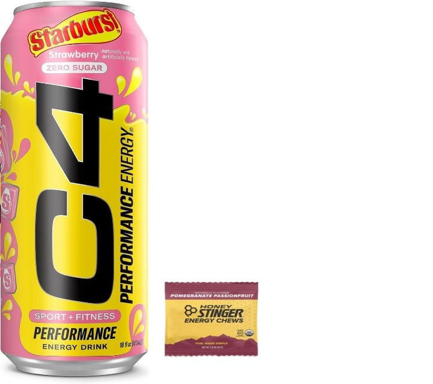 C4 Energy Drink, STARBURST Strawberry, Pack of 16 + Stinger Energy ...