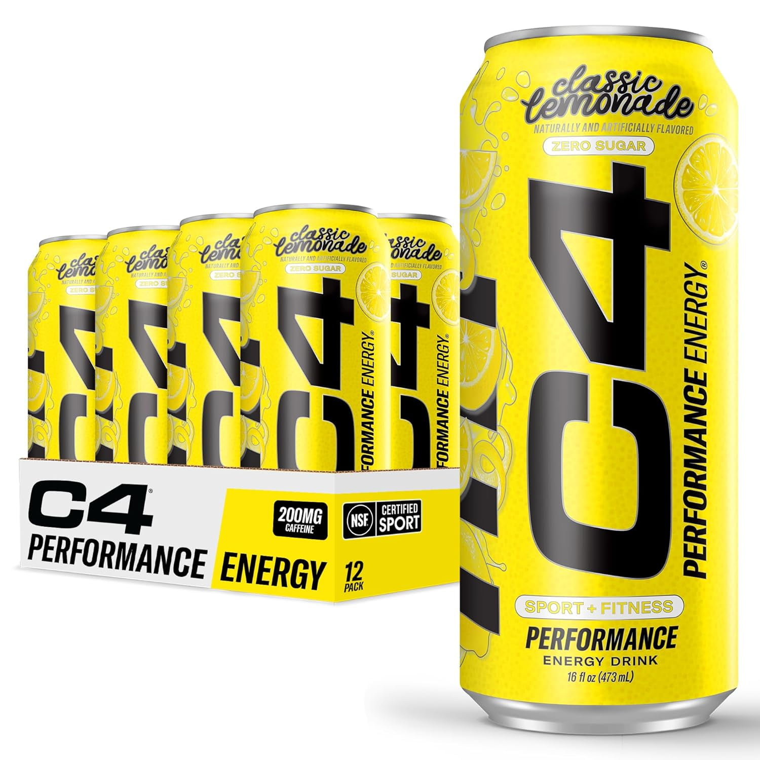 C4 Performance Energy Drink Limited Edition Classic Lemonade 16oz 12