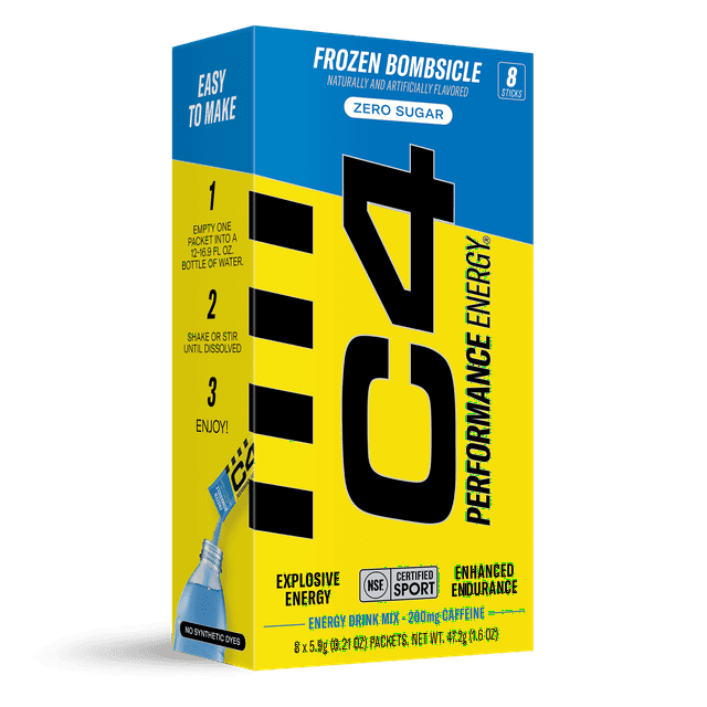 C4 Performance Energy Powder Mix Frozen Bombsicle, 8 Pack - Walmart.com