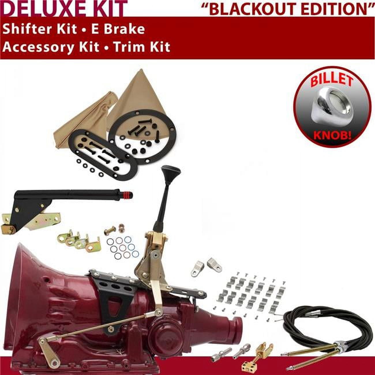 C4 Shifter Kit Black 6 in. E Brake Cable Clamp Clevis Trim Kit for ...