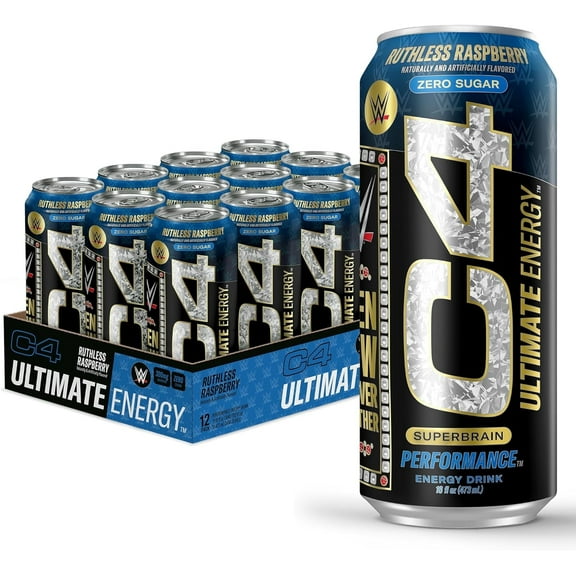 C4 Ultimate Energy Drink, 300mg Caffeine, Zero Sugar, High-Performance ...