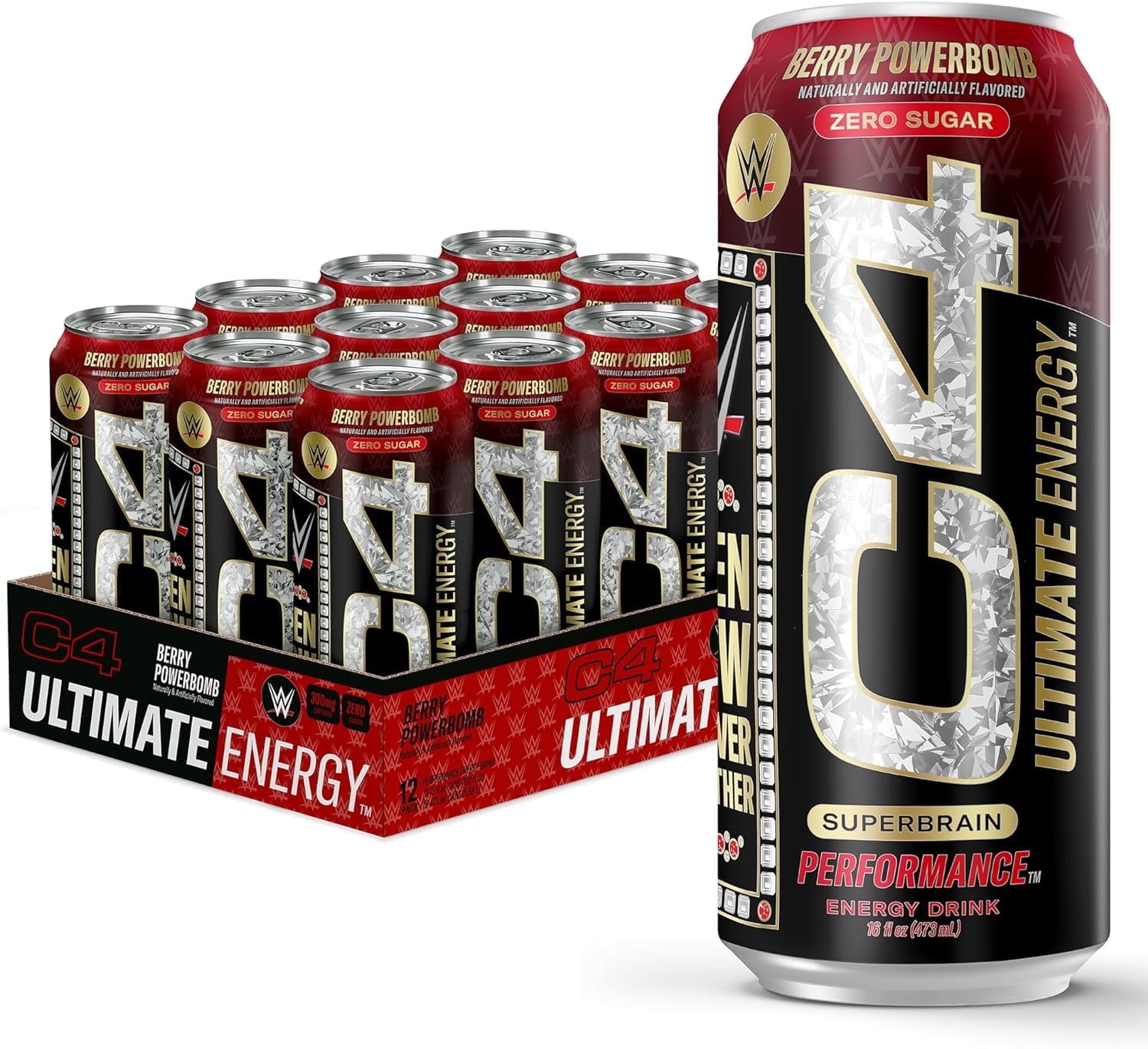 C4 Ultimate Pre-Workout Energy Beverage: Berry Powerbomb, 12 Pack of ...