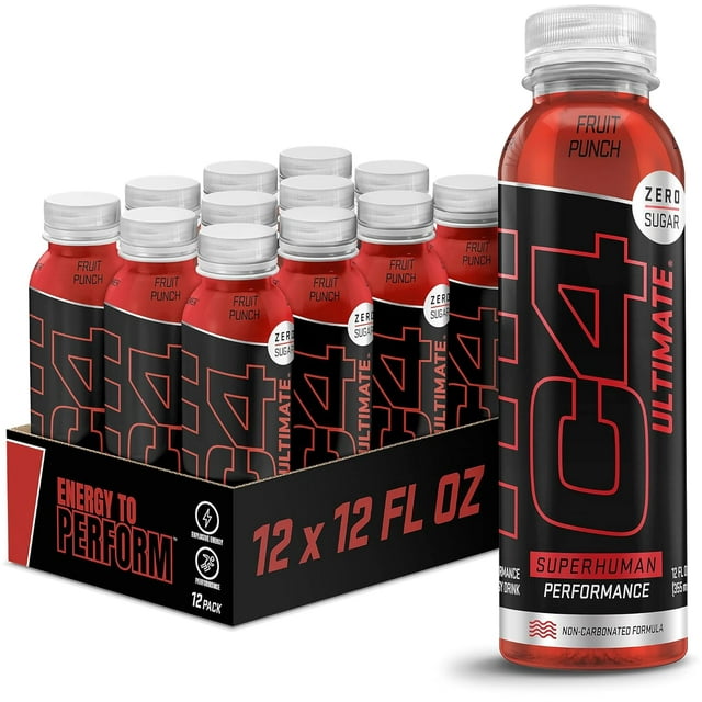 C4 Ultimate Non Carbonated Zero Sugar Energy Drink Pre Workout Drink