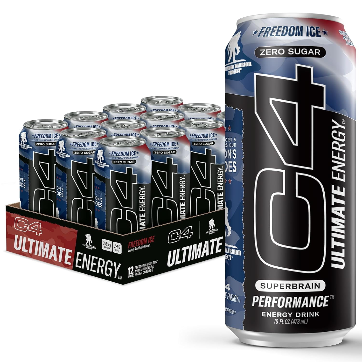 C4 Ultimate x Wounded Warrior Project | 300mg Caffeine Sugar Free ...