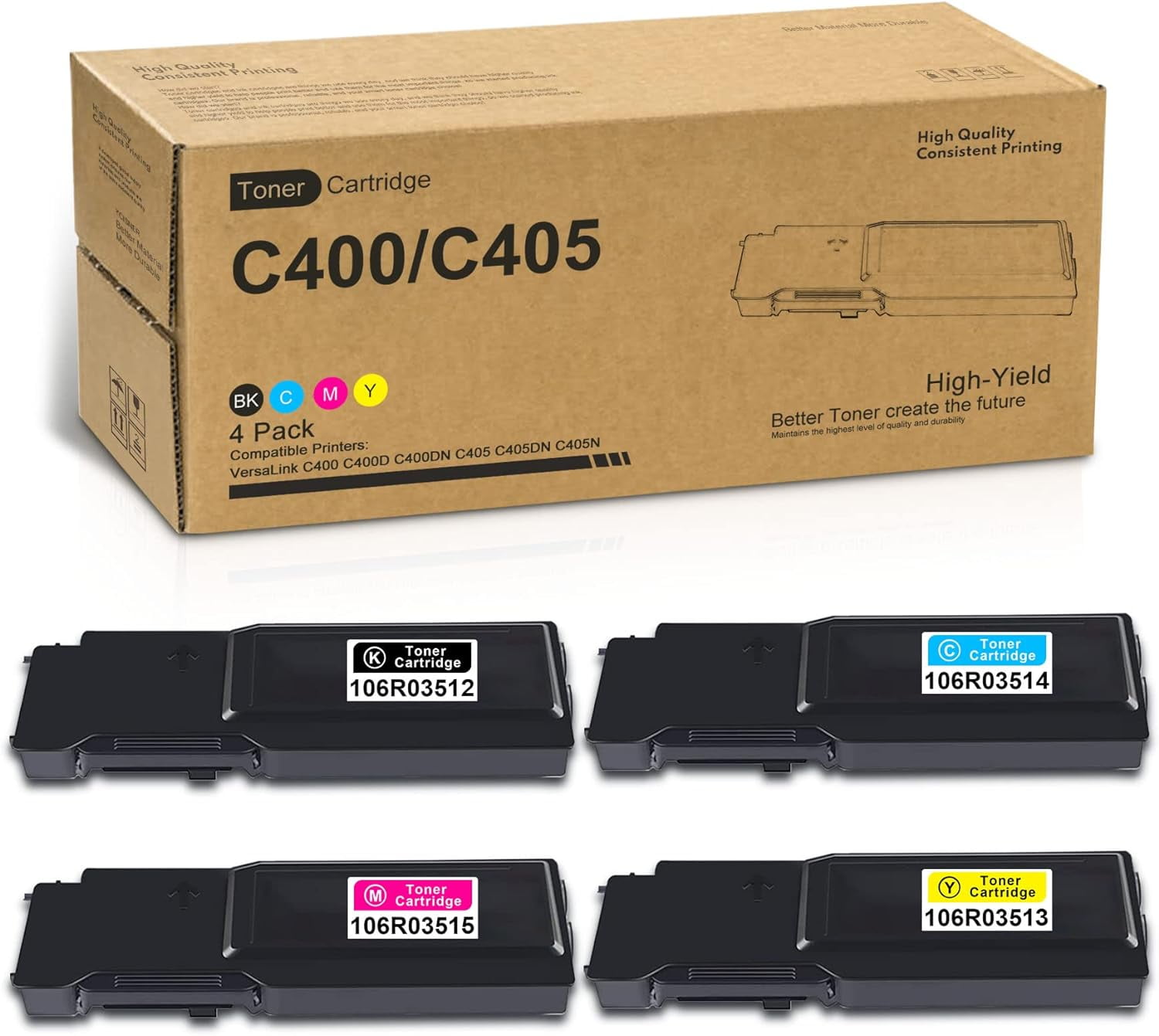 C400/C405 Extra High Toner Cartridge 4-Pack Black, Cyan, Magenta ...