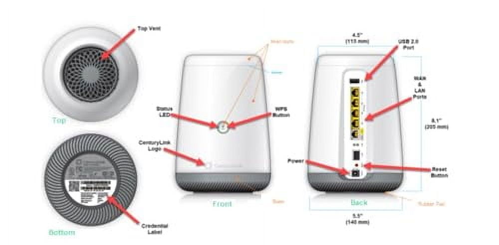 C4000BG CenturyLink Bonded Line Wi Fi DSL Router - Walmart.com