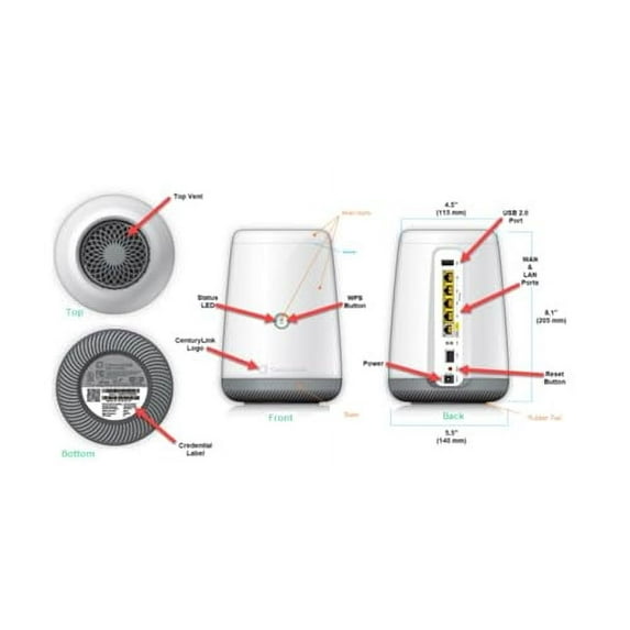 C4000BG CenturyLink Bonded Line Wi Fi DSL Router - Walmart.com