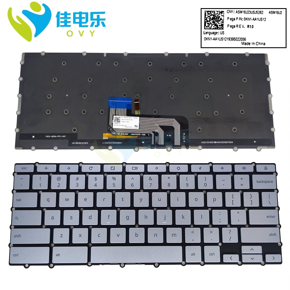C434 US English French azerty Keyboard Backlit For Chromebook Flip ...