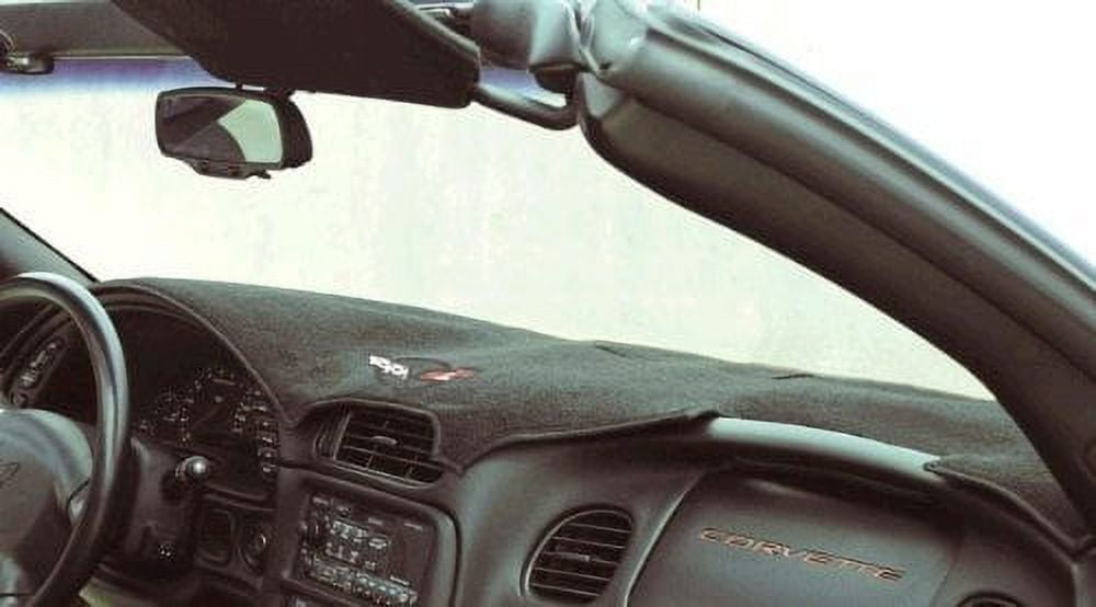 C5 Corvette Custom Fit Dash Mat with Crossed Flags Logo - Black With ...