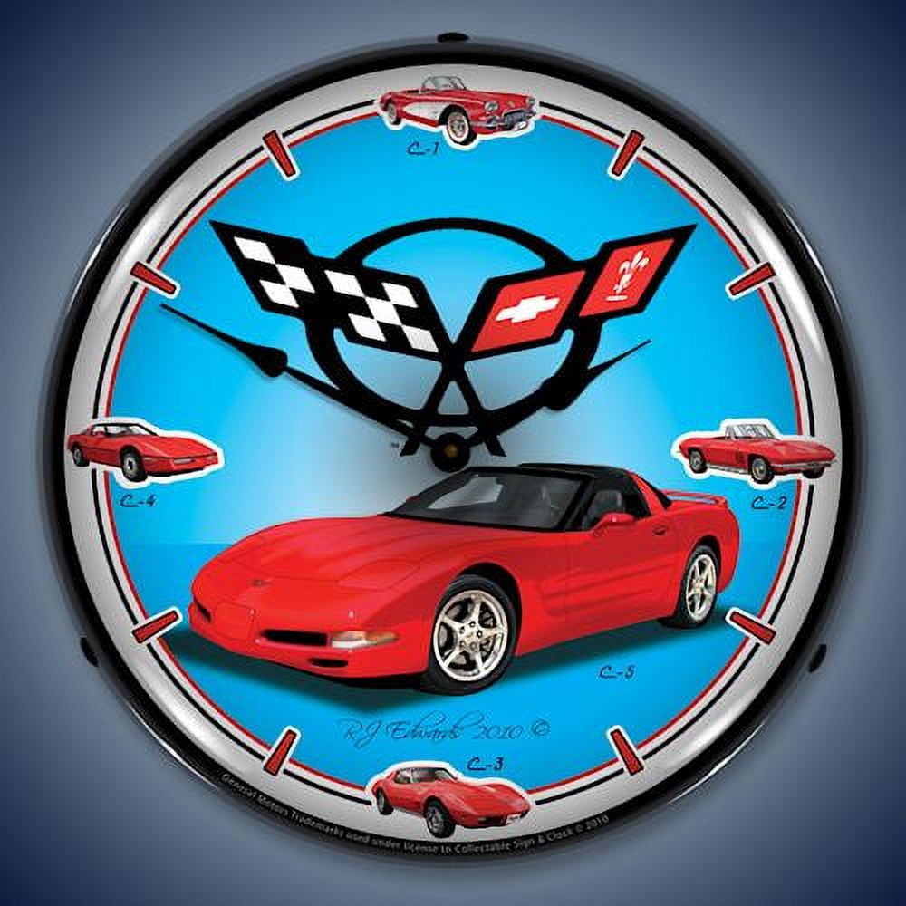 C5 Corvette History Lighted Clock - Walmart.com