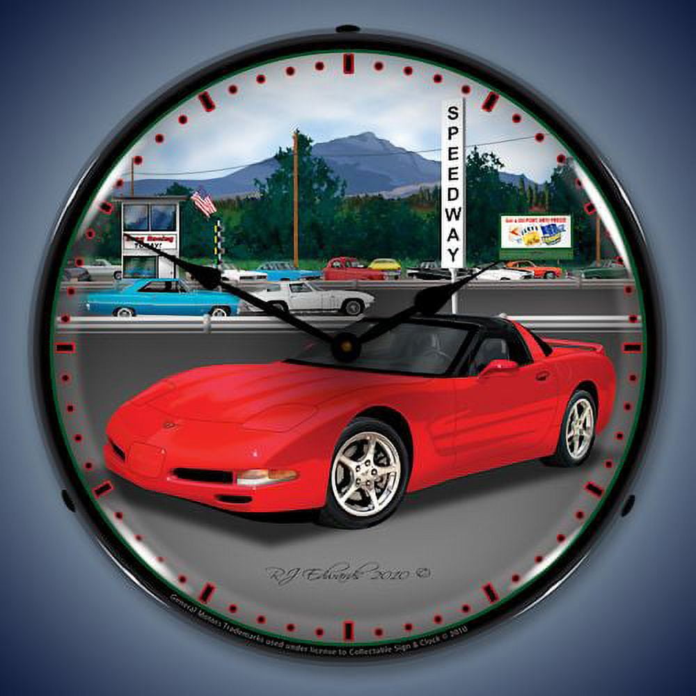 C5 Corvette Raceway Lighted Clock - Walmart.com