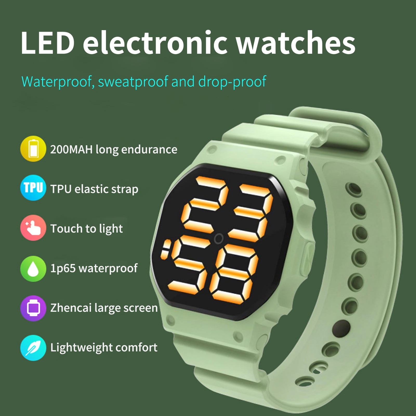 C5 Electronic Watch 30 Meters Waterproof Decorative Large Screen ...