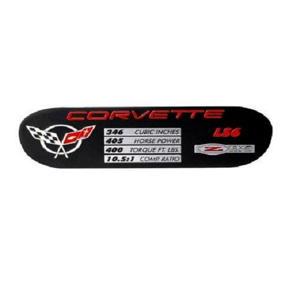 C5 ZO6 Corvette Spec Data ID Metal Plate Emblem LS6 405HP 2002-2004 Z06 ...