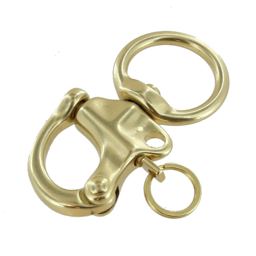 C5103 1" Natural Brass, Quick Release Snap Shackle, Round Base, w/ 1/2 ...