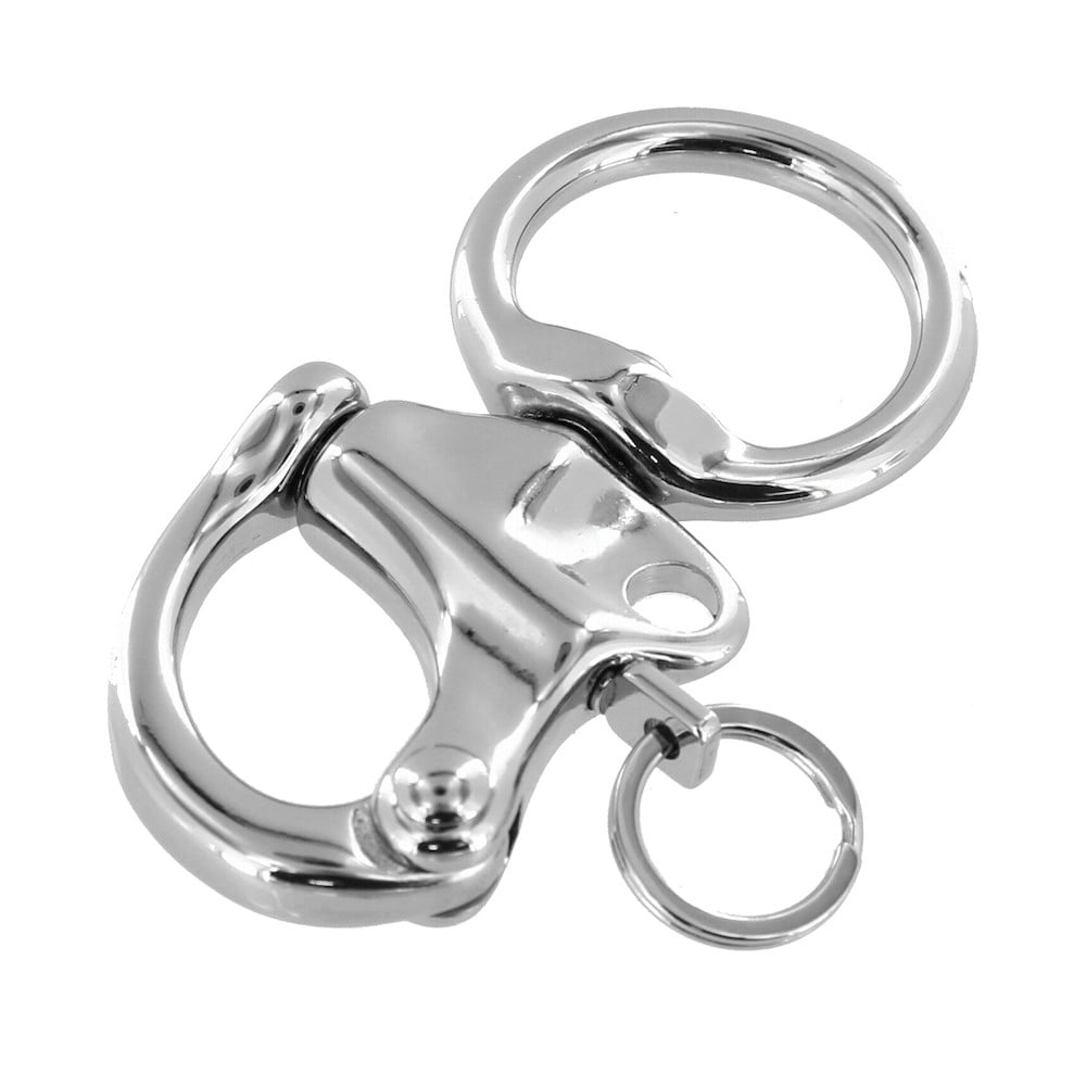 C5103 1" Nickel Plate, Quick Release Snap Shackle, Round Base, w/ 1/2 ...