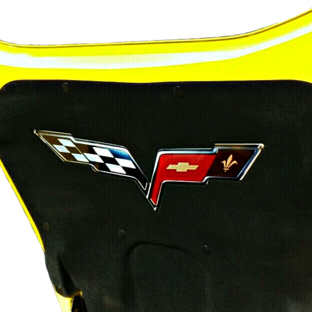 C6 Corvette Crossed flag Metal Under hood Emblem Fits: All 2005 through ...