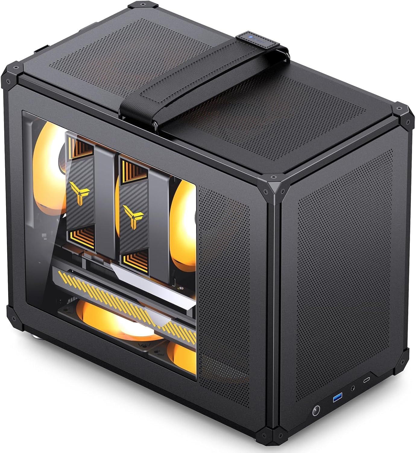 C6 MAX Black Micro ATX PC Case,Matx Handled Mesh Chassis,1-Side ...
