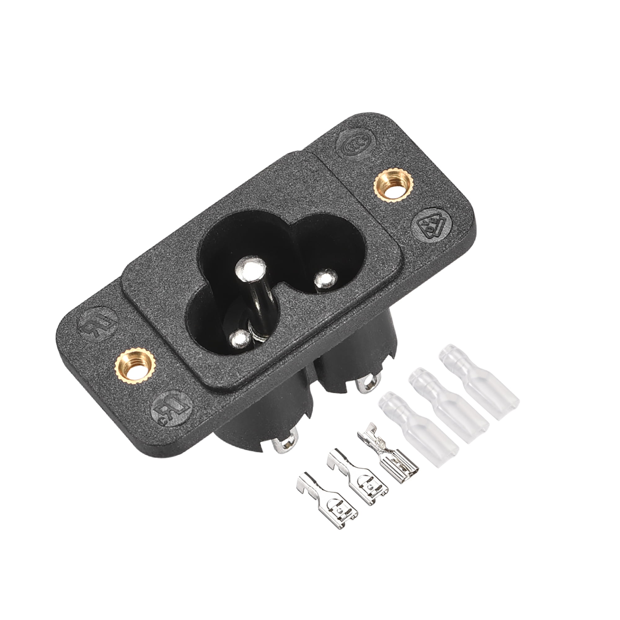 C6 Panel Mount Plug Adapter AC 250V 2.5A/5A 3Pins IEC Inlet Module Plug ...