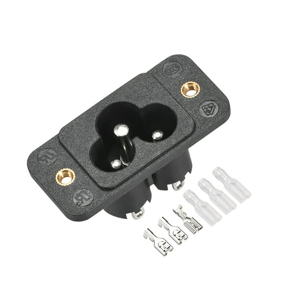 C6 Panel Mount Plug Adapter AC 250V 2.5A/5A 3Pins IEC Inlet Module Plug ...
