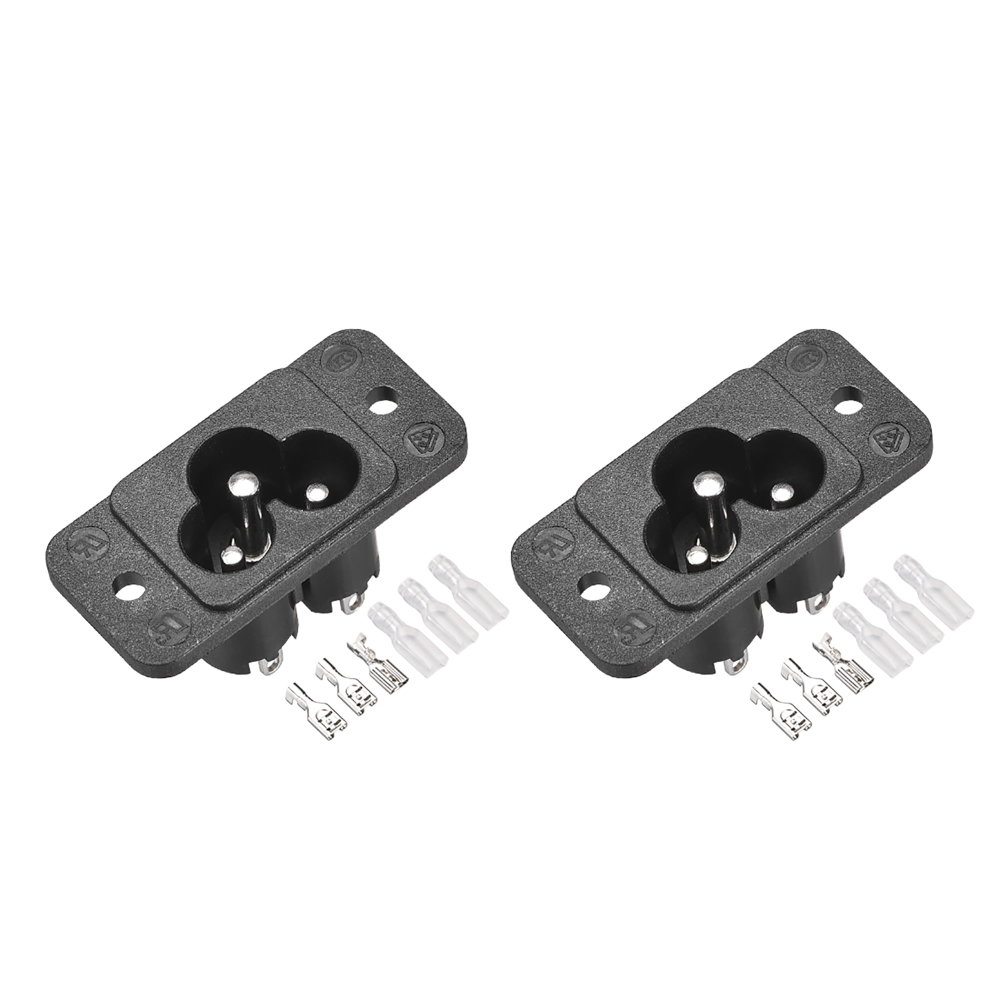 C6 Panel Mount Plug Adapter AC 250V 2.5A/5A 3Pins IEC Inlet Plug Power ...