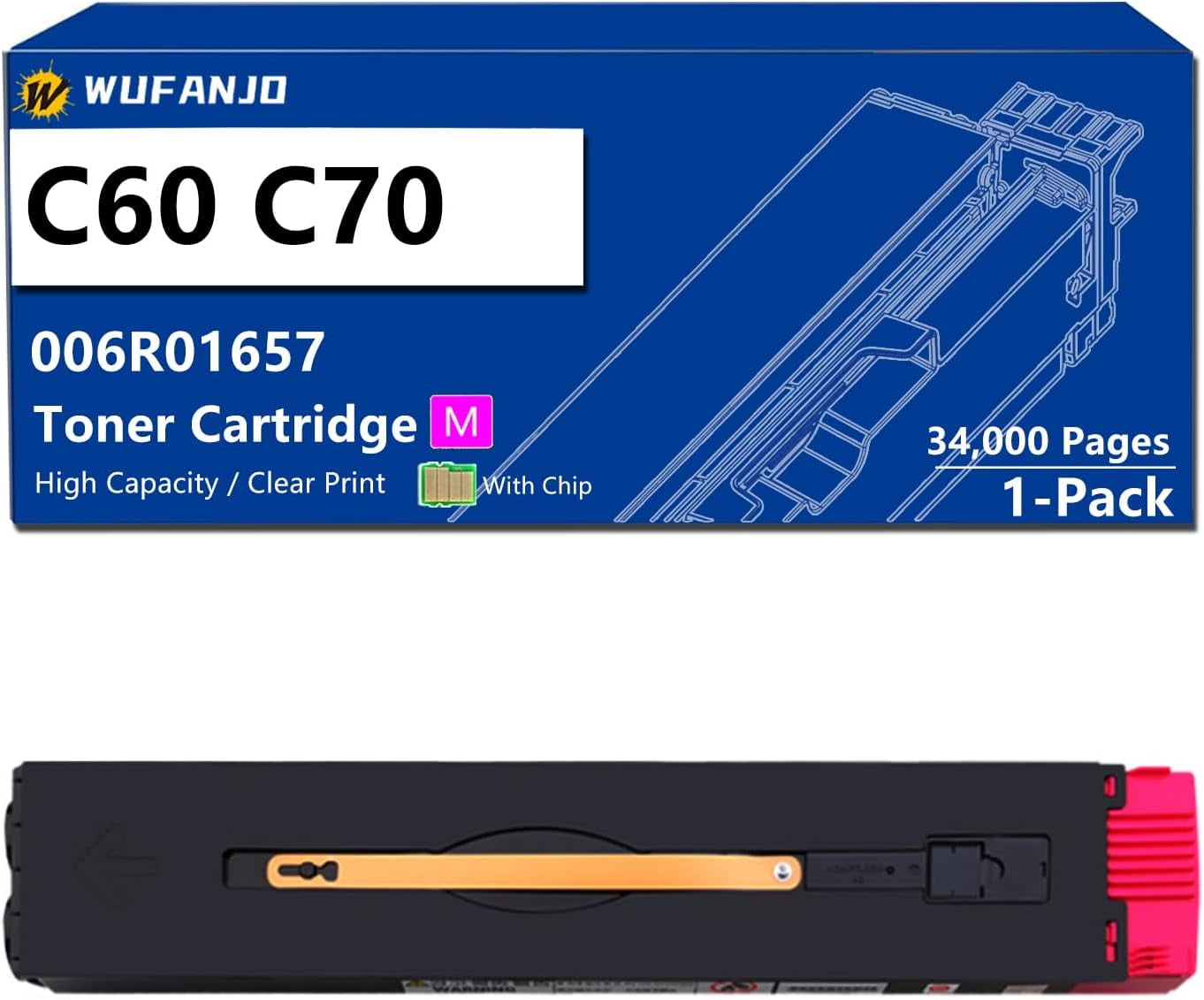 C60 C70 Toner Cartridge for 006R01655 006R01656 006R01657 006R01658 ...