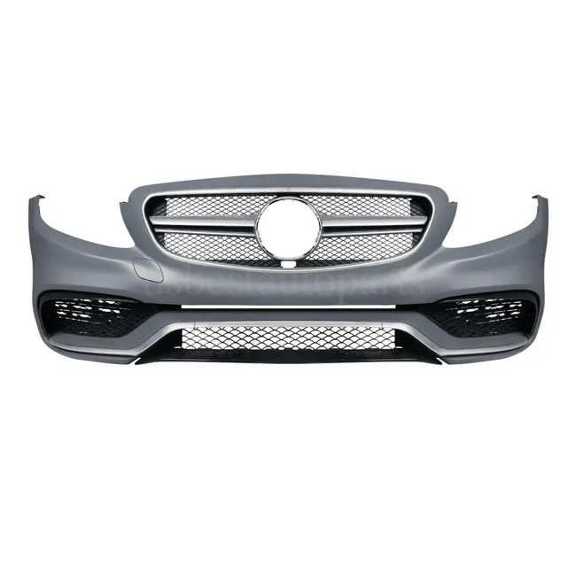 C63 AMG Style Front Bumper Body Kit W/Grille W/O PDC for Mercedes Benz ...