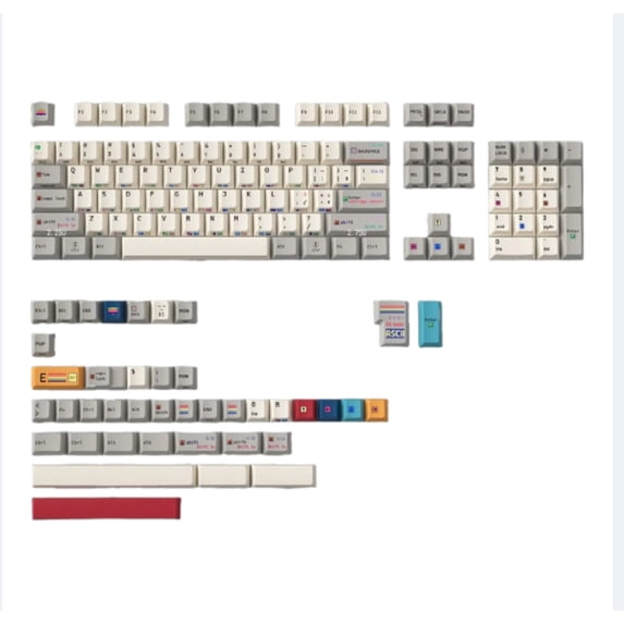C64 R3 Retro Color Side Print Keycaps, Thick PBT Dye-Sublimation Cherry ...