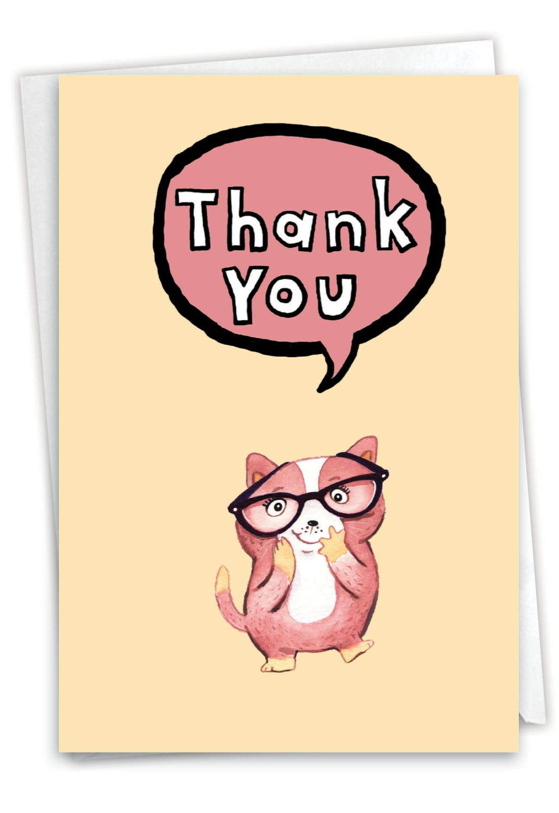C6627GTYG Humor Thank You Card 'Fuzzy Tummies' with Envelope by ...