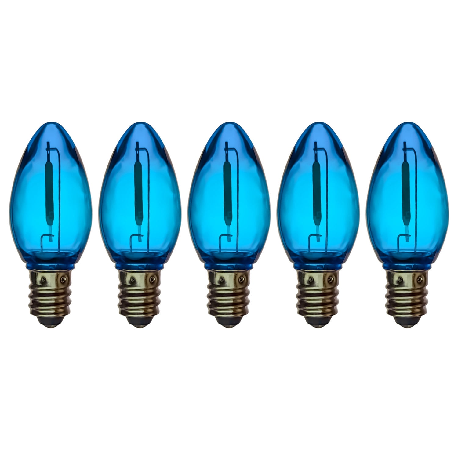C7 BLUE colored LED filament Plastic bulbs pack of 5 - Walmart.com