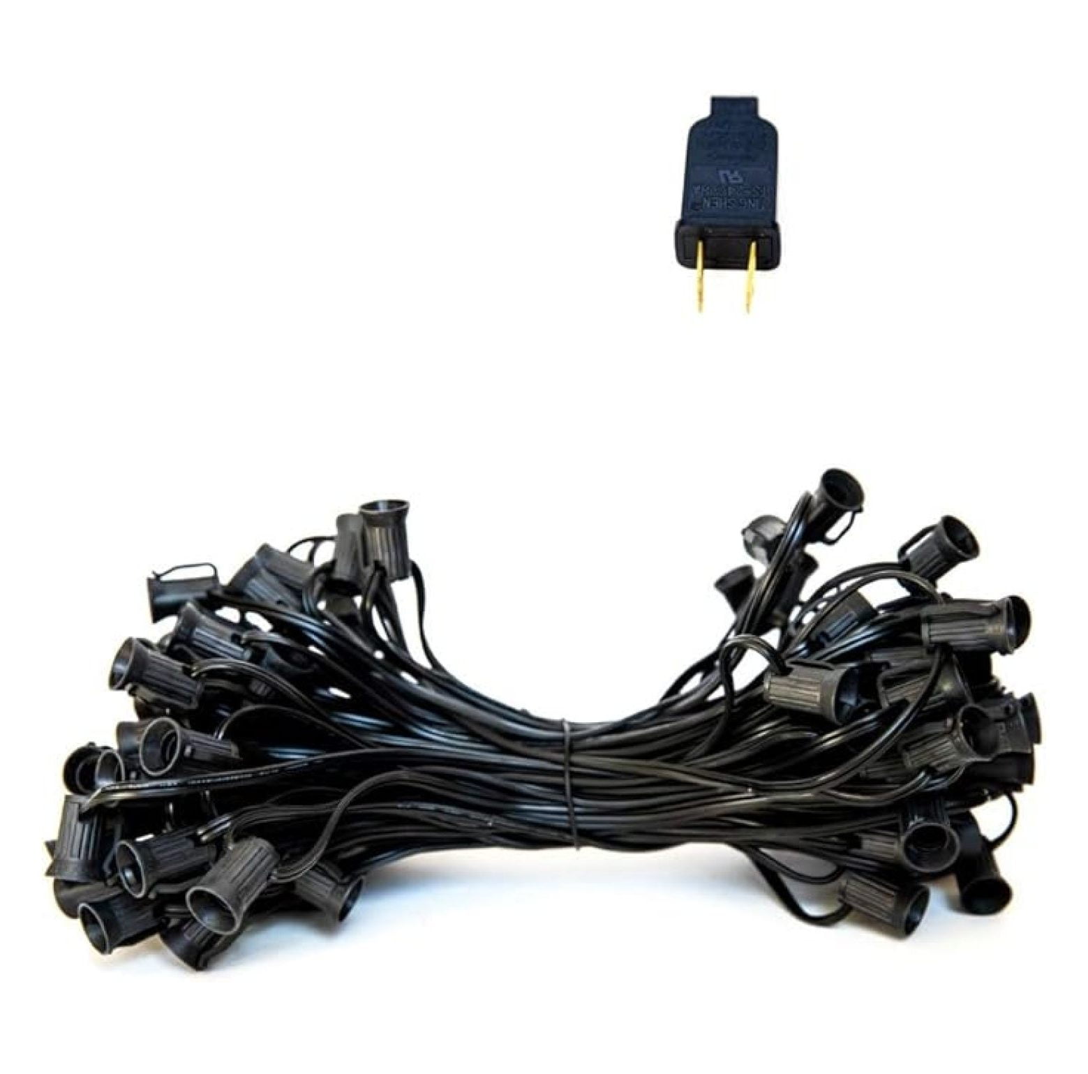 C7 Black Light String - 100 Socket Outdoor Lighting - 100ft Black SPT-1 ...